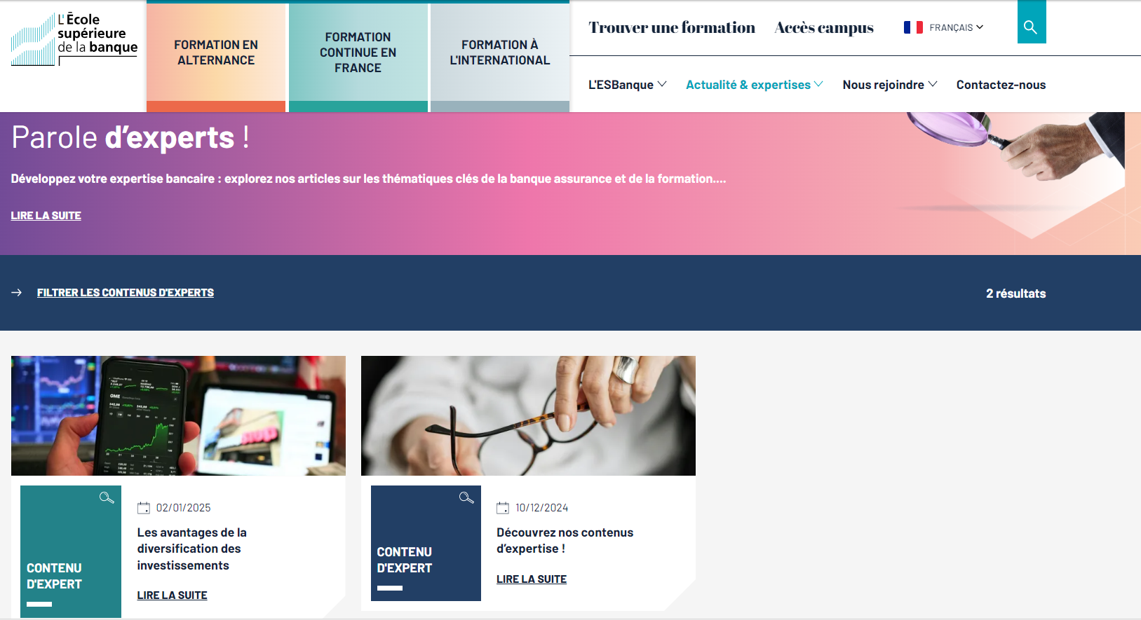 Nos contenus d’expertise dans une nouvelle rubrique dédiée ! | ESBanque ...